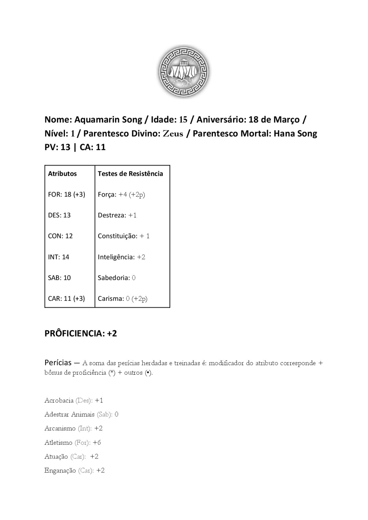ficha de rpg de criacaao de personagem | Exercícios Literatura Ensino ...