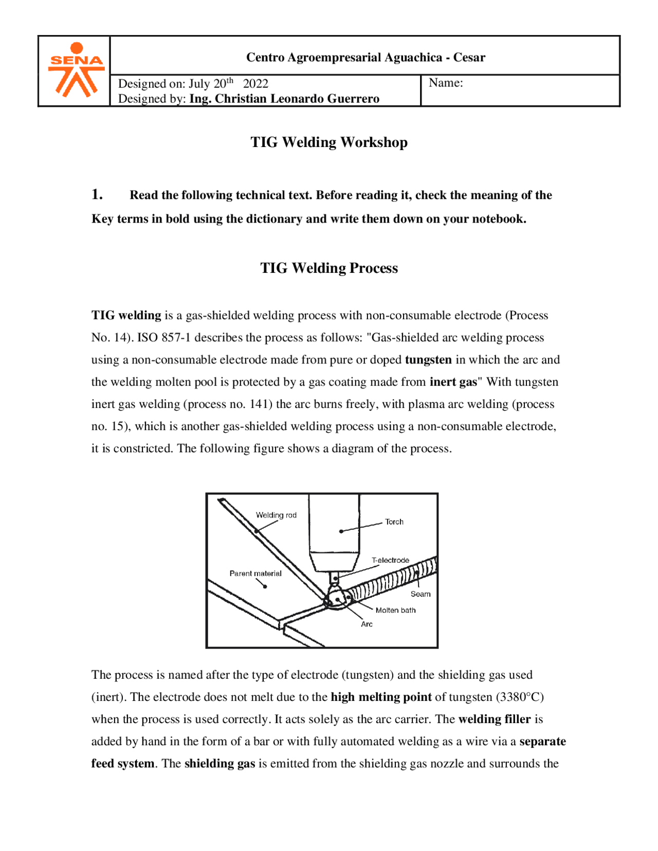 TIG Welding Process: An In-depth Analysis | Resúmenes de Estadística | Docsity