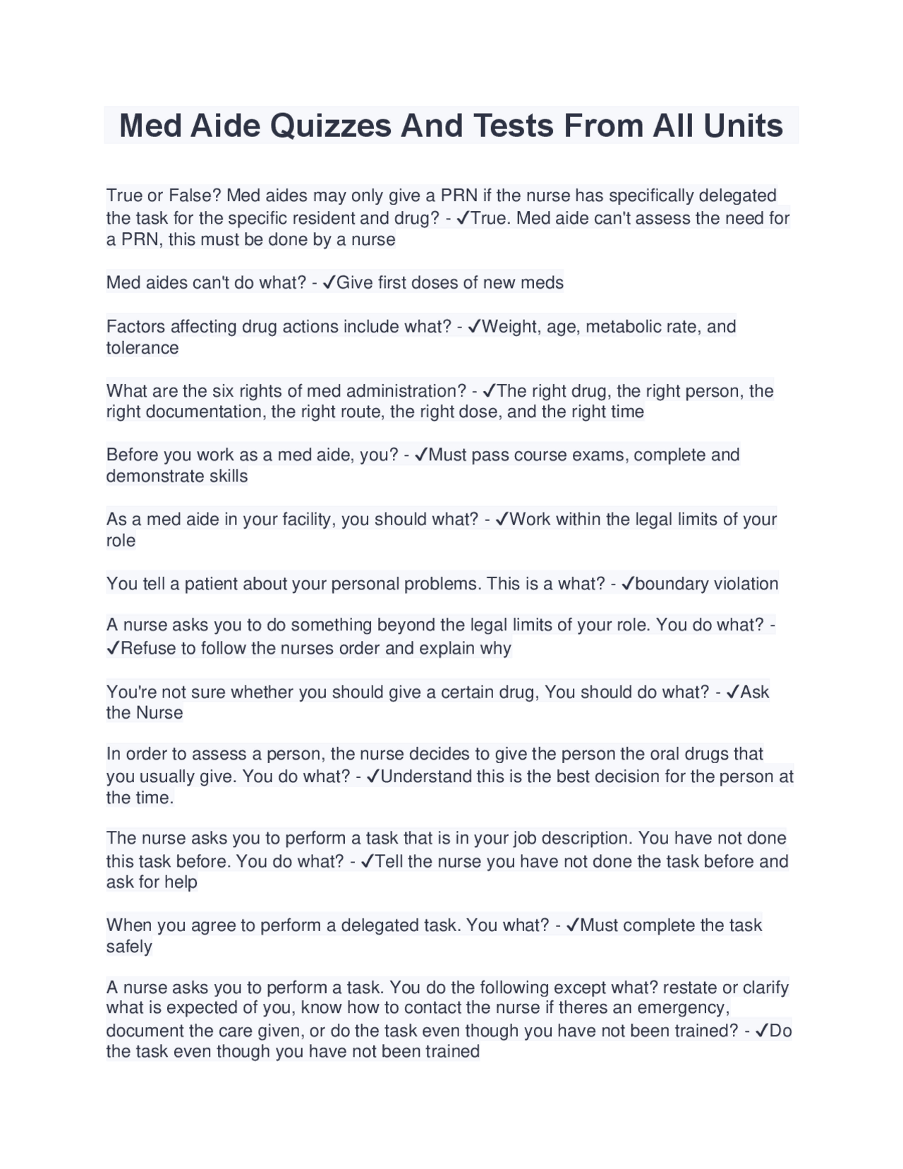 Medical Aides and Drug Administration: Factors, Rights, and Safety ...