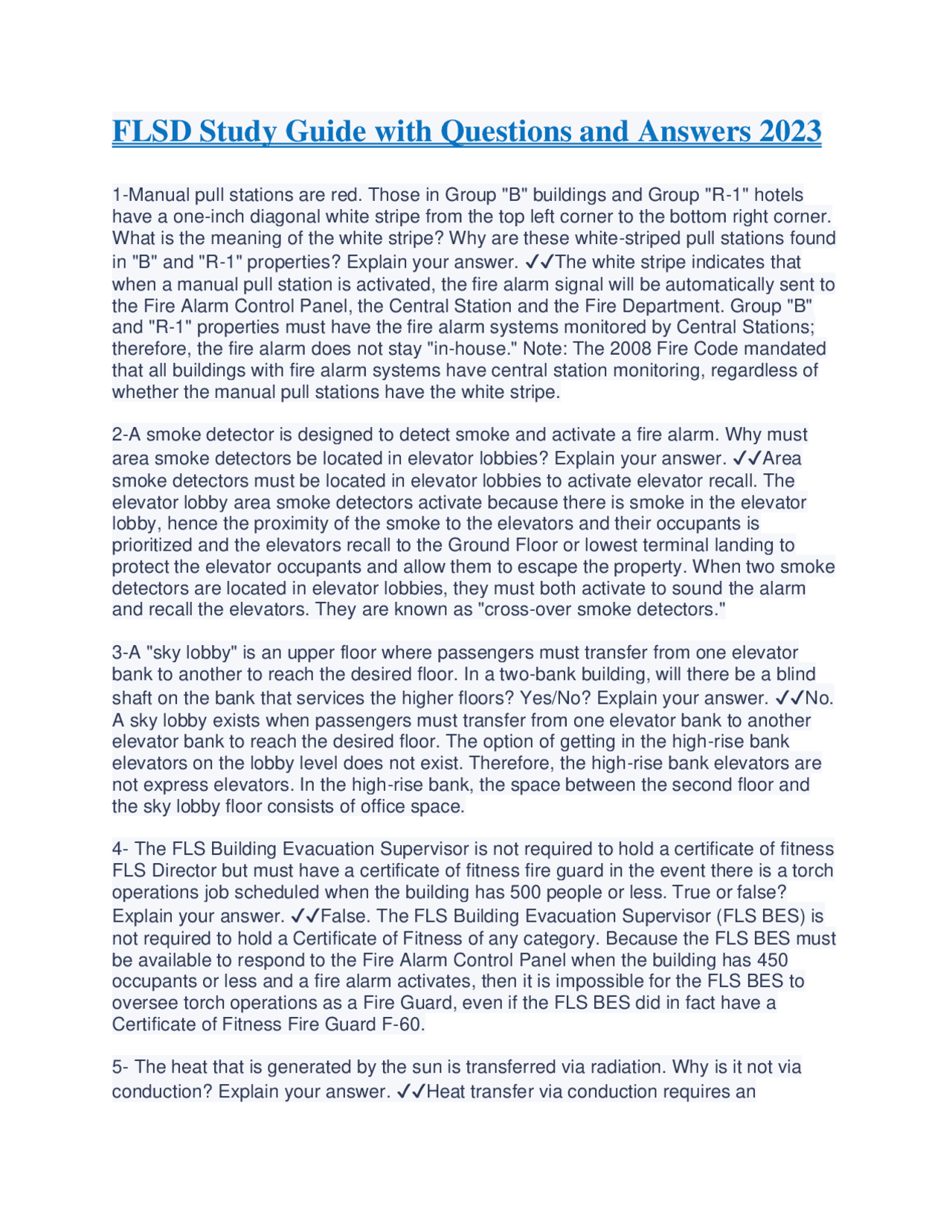 FLSD Study Guide with Questions and Answers 2023 | Exams Nursing | Docsity