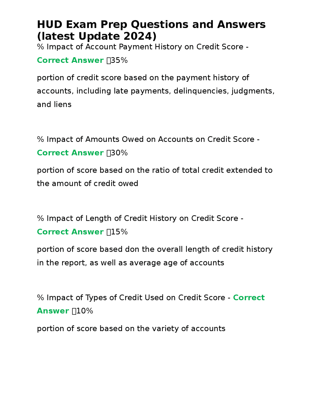 HUD Exam Prep: Credit Scores, Bankruptcy, and Homebuying | Exams ...