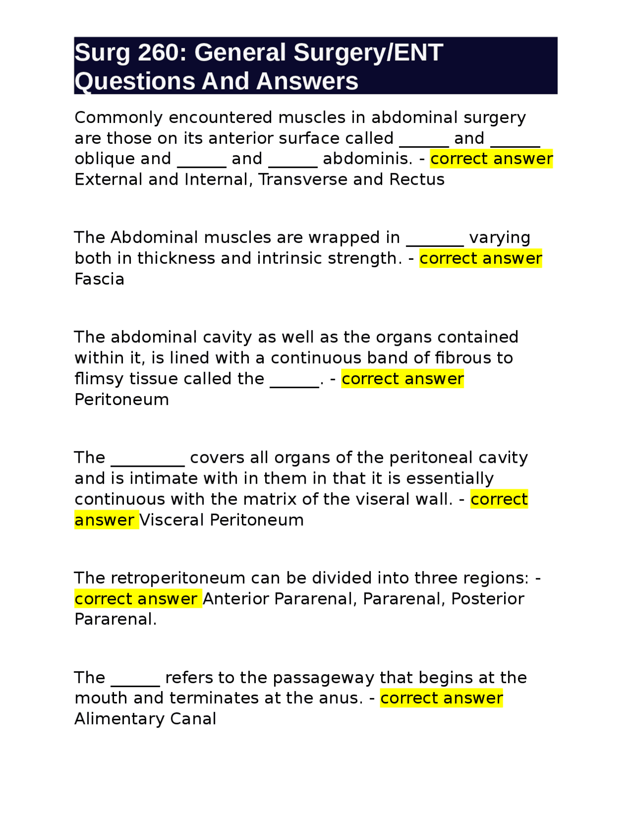 Surgical Anatomy and Procedures: Abdomen, Alimentary Canal, and ENT ...