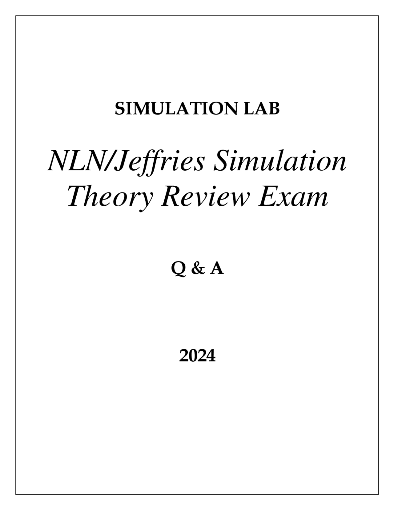 NLN/Jeffries Simulation Theory: Designing Effective Nursing Education ...