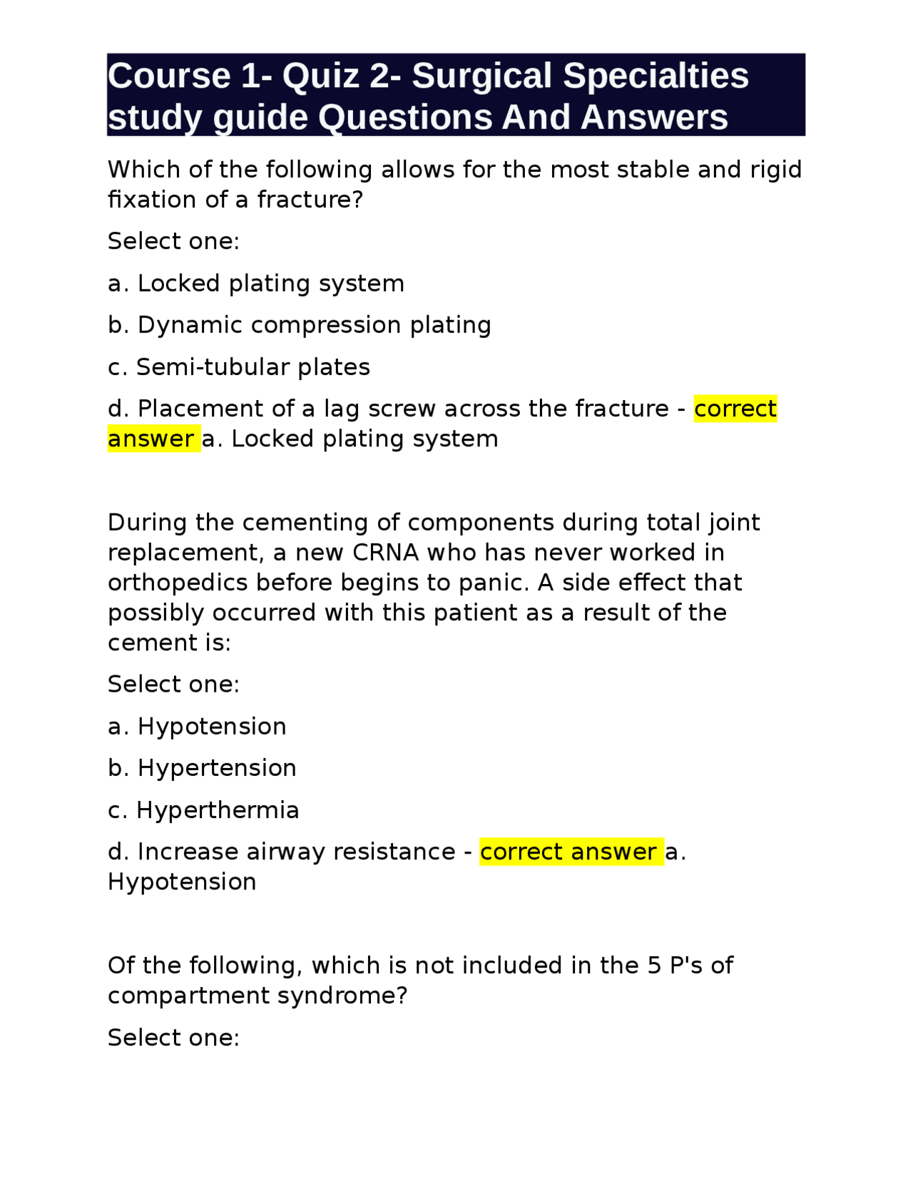 Surgical Specialties Quiz: Questions and Answers | Exams Surgical ...
