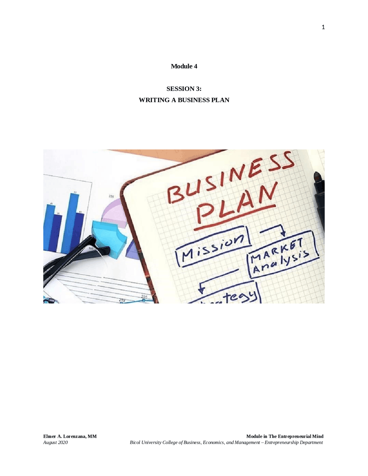 Writing a Business Plan: A Guidance from Elmer A. Lorenzana in Bicol ...