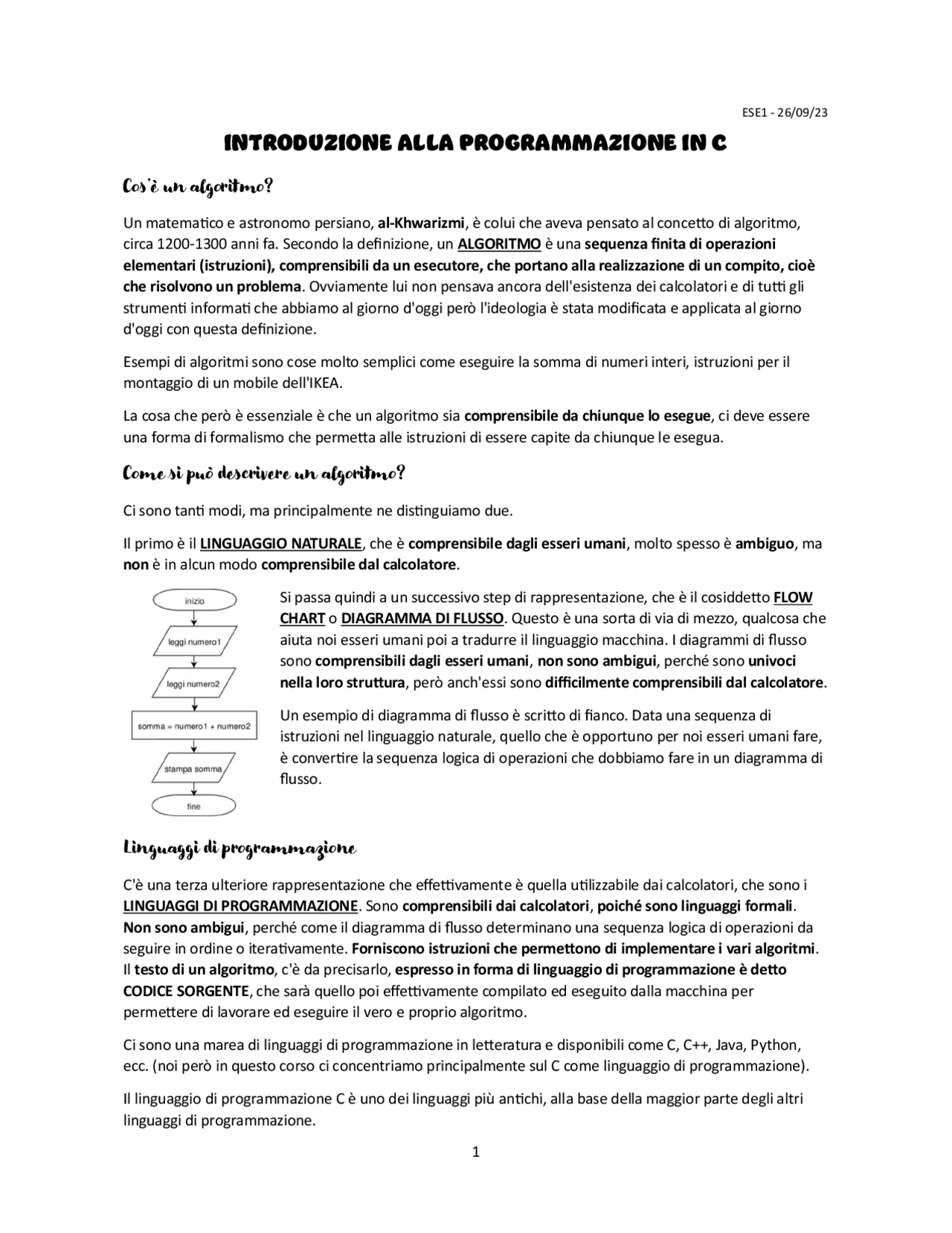 Esercitazioni Programmazione C (IAT) - Prof. Mentasti - POLIMI ...