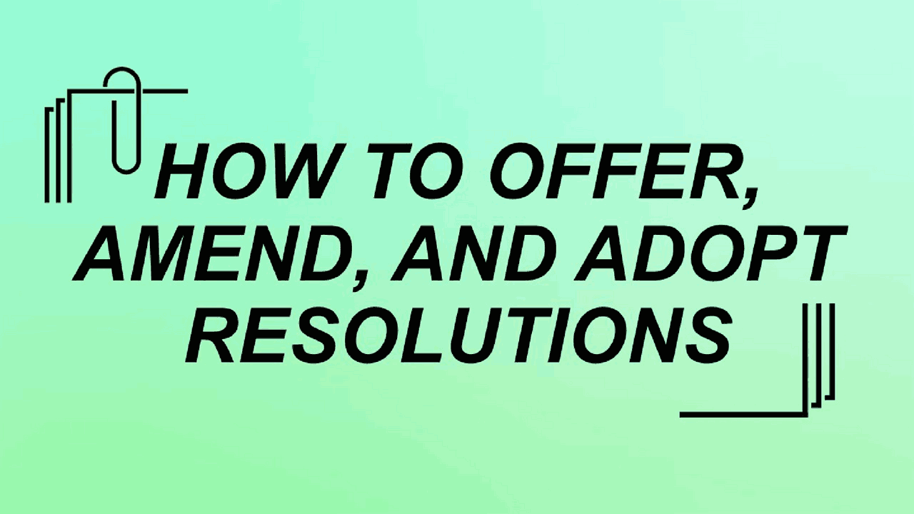 Parliamentary Procedure: Understanding Resolutions, Motions, and Voting ...