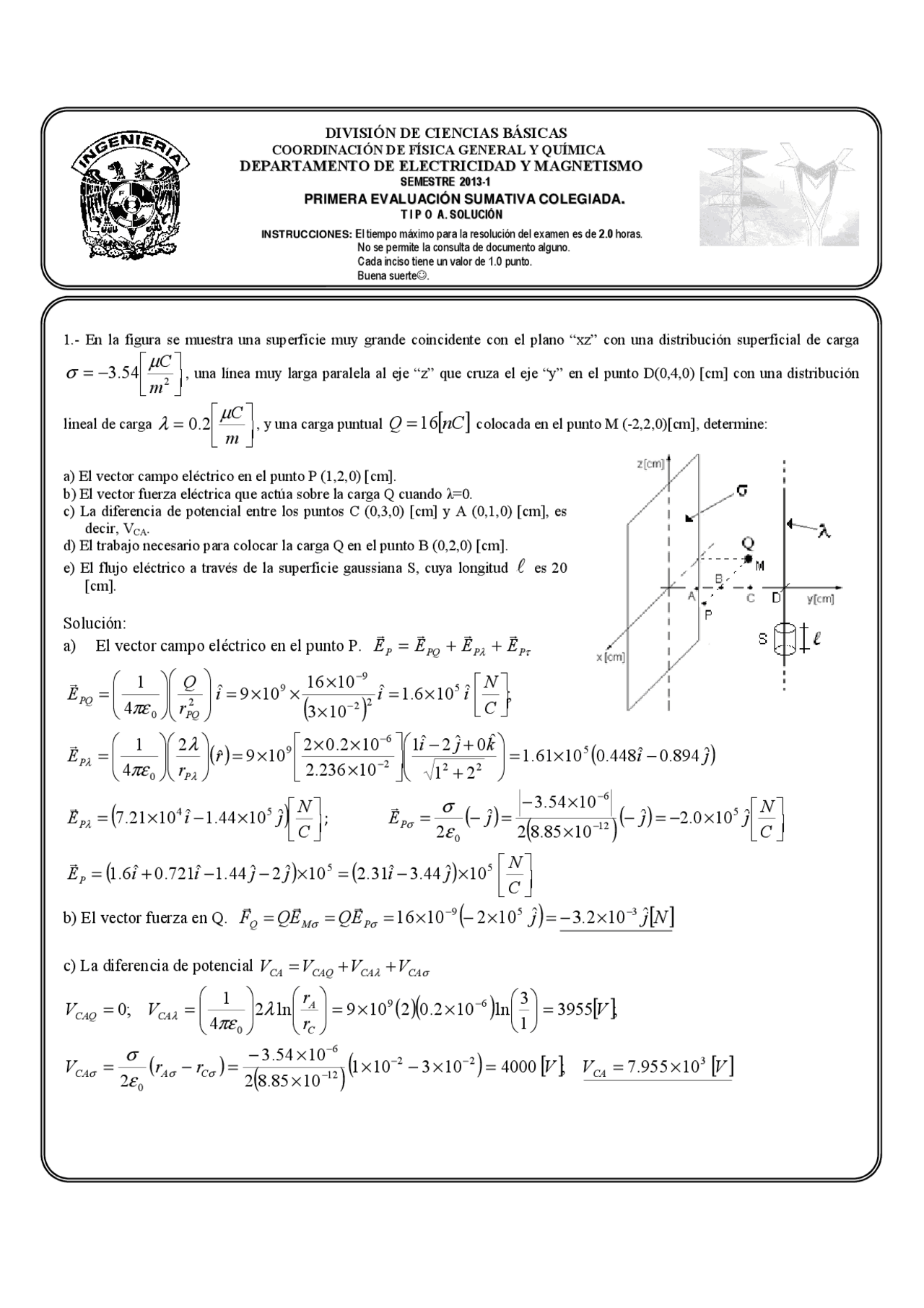 Examen de Electricidad y Magnetismo - Prof. Perez | Exámenes de Electromagnetismo | Docsity