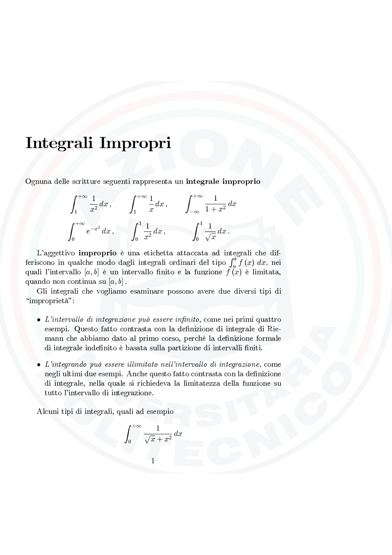 Analisi matematica_2^ modulo | Dispense di Analisi Matematica I | Docsity