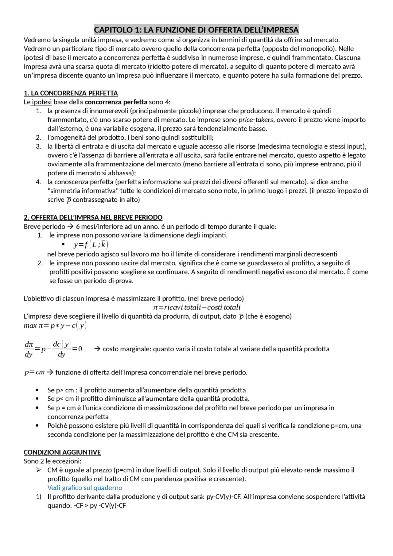 microeconomia secondo modulo a.a. 2022 prof. Mussida | Appunti di Microeconomia | Docsity