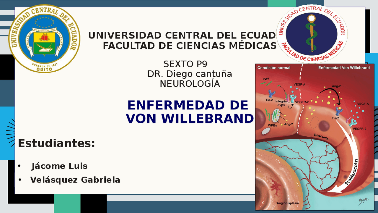 La enfermedad de von Willebrand es un trastorno hemorrágico hereditario ...