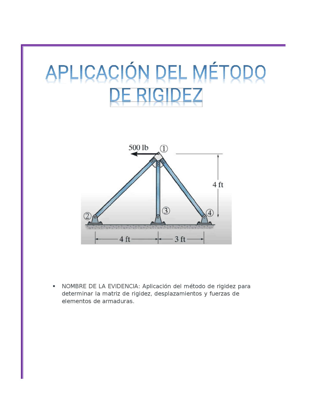 ejercicio metodo de rigidez | Esquemas y mapas conceptuales de Derecho | Docsity