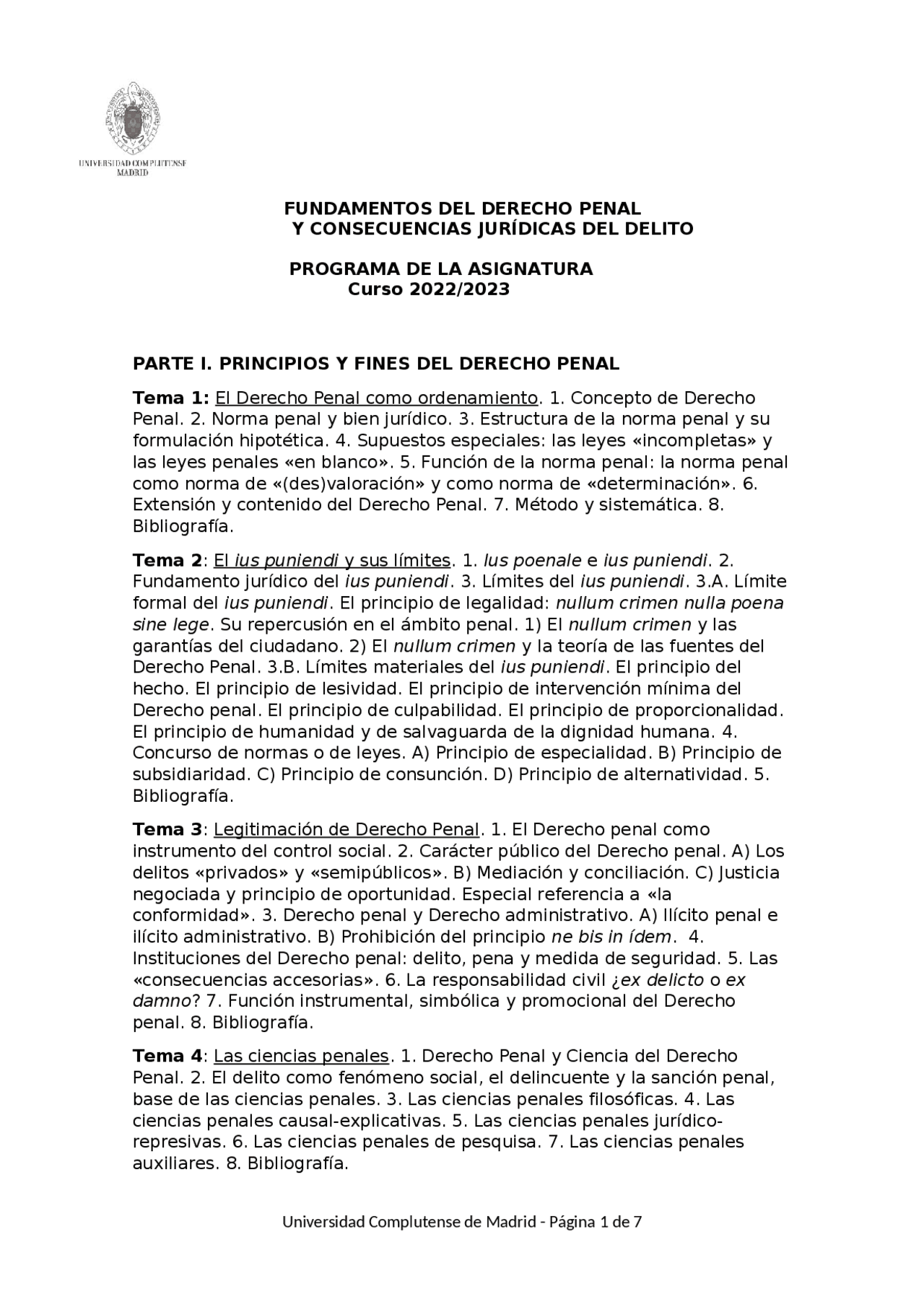 Fundamentos del Derecho Penal y Consecuencias Jurídicas del Delito | Guías, Proyectos ...