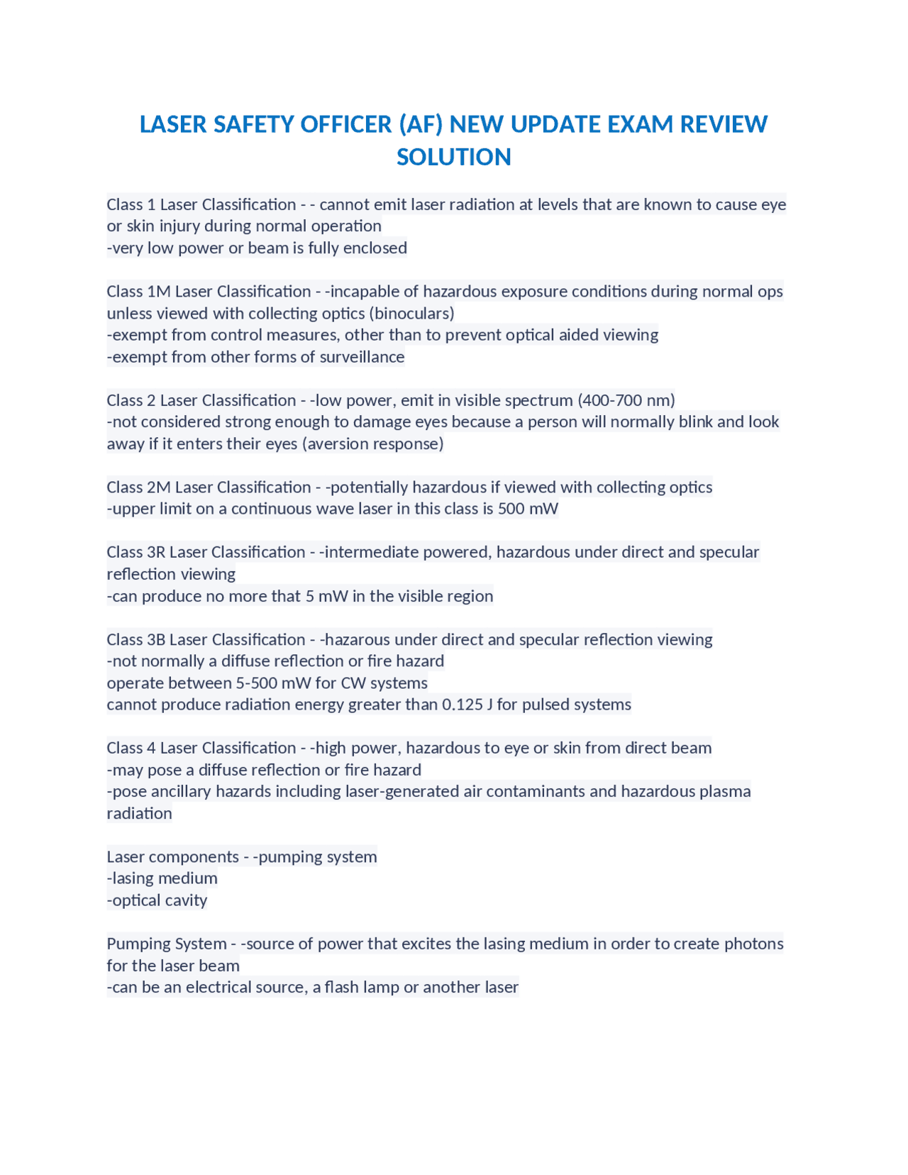 Laser Safety: Classification, Hazards, and Protection | Exams Workplace ...