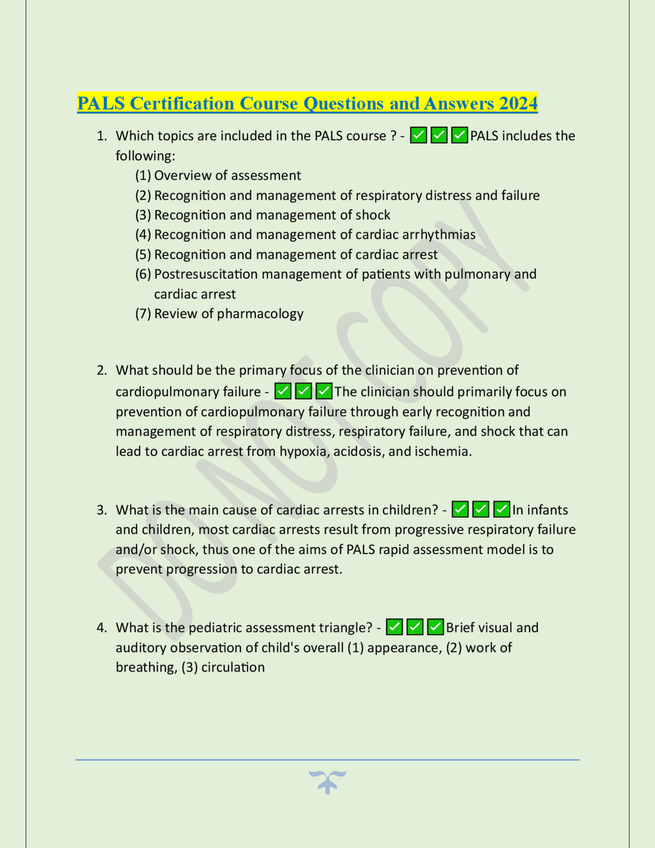 PALS Rapid Assessment Model for Pediatric Cardiac Arrest: Recognition ...