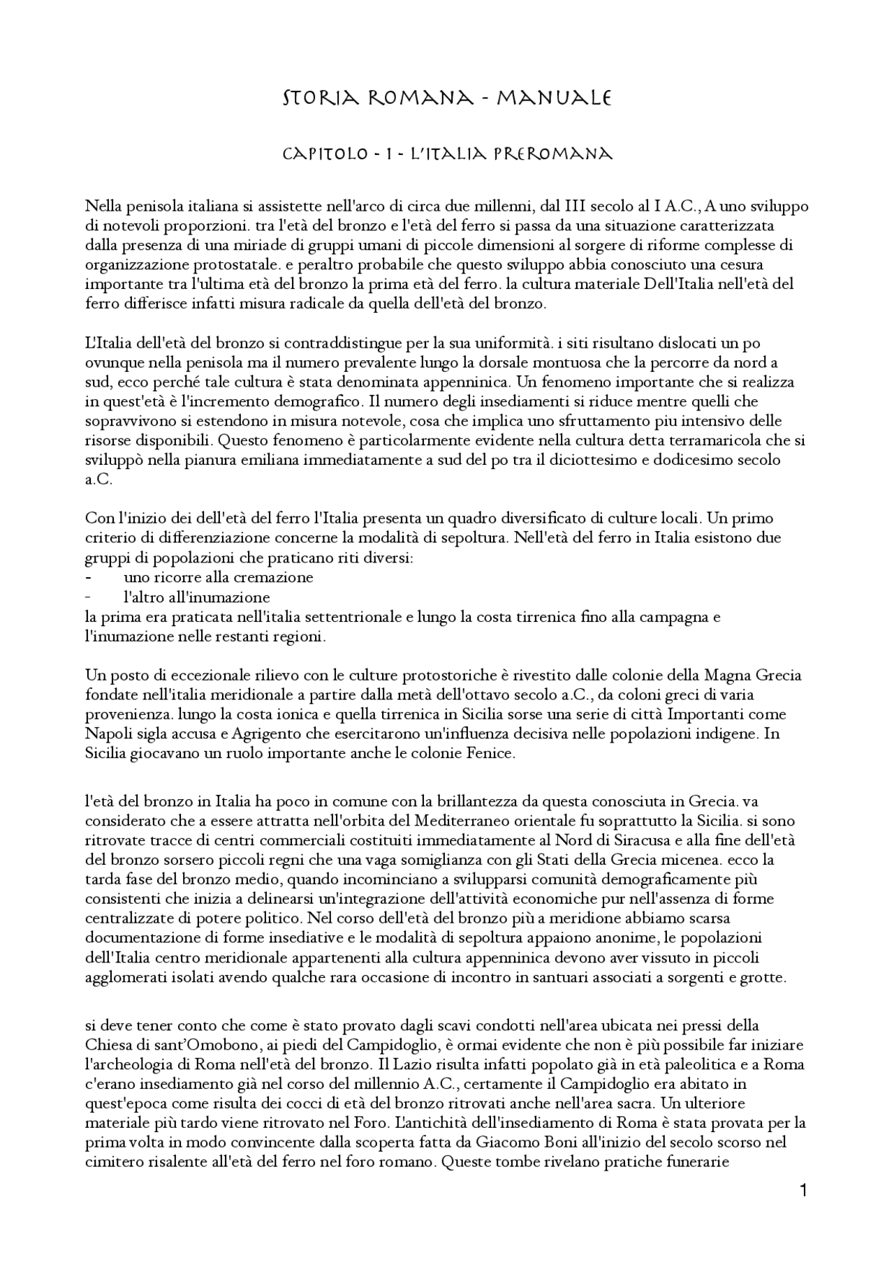 Riassunto Manuale Storia Romana Geraci e Marcone | Sintesi del corso di ...