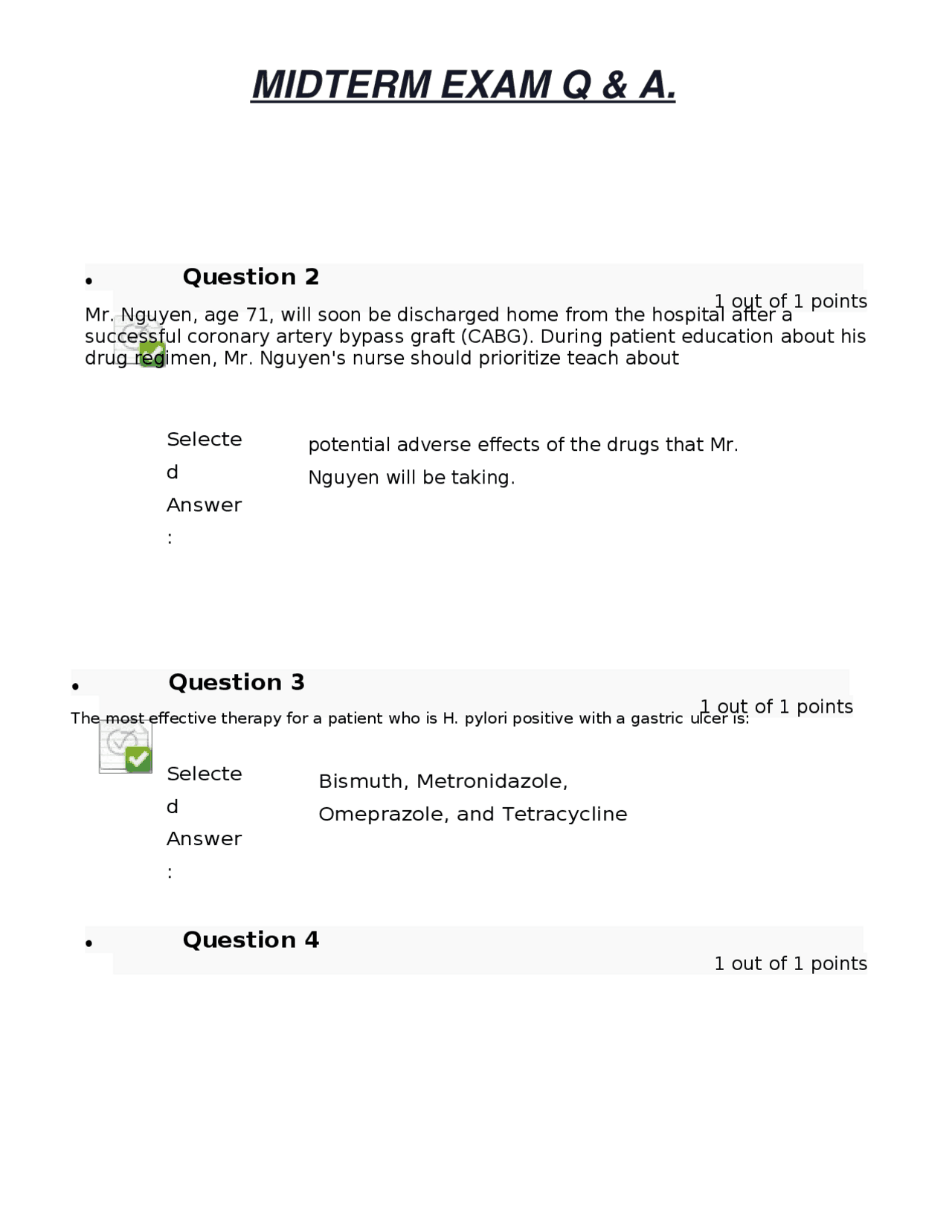 Nurse Practitioner Midterm Exam Questions and Answers | Exams Nursing ...