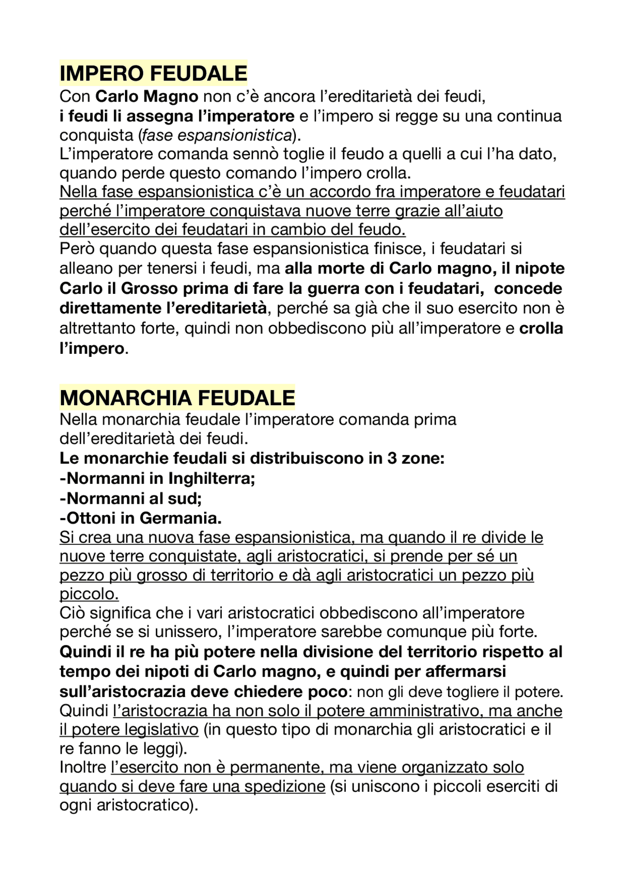 Impero Feudale - Monarchia Feudale - Monarchia Nazionale | Appunti di ...