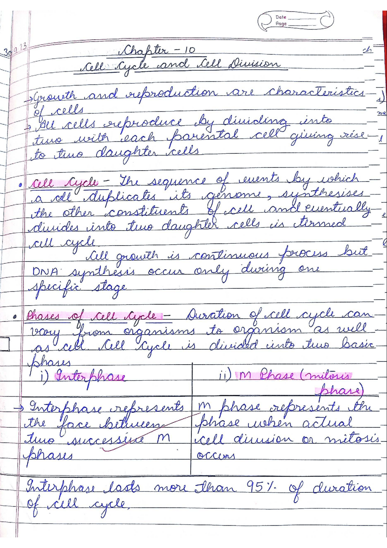 Cell cycle and Division Biology | Summaries Biology | Docsity