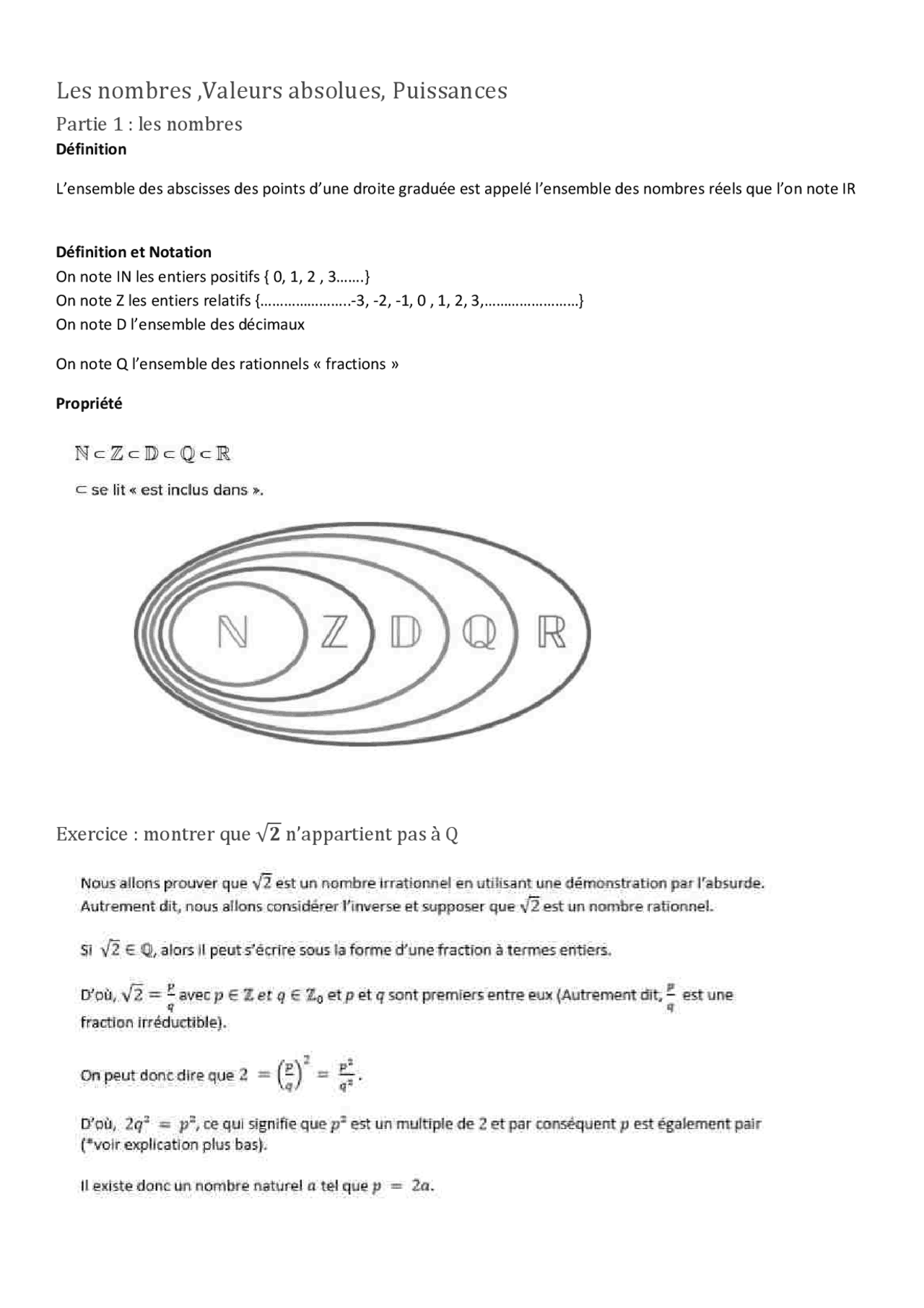 Chapitres secondes faciles | Lectures Mathématiques | Docsity