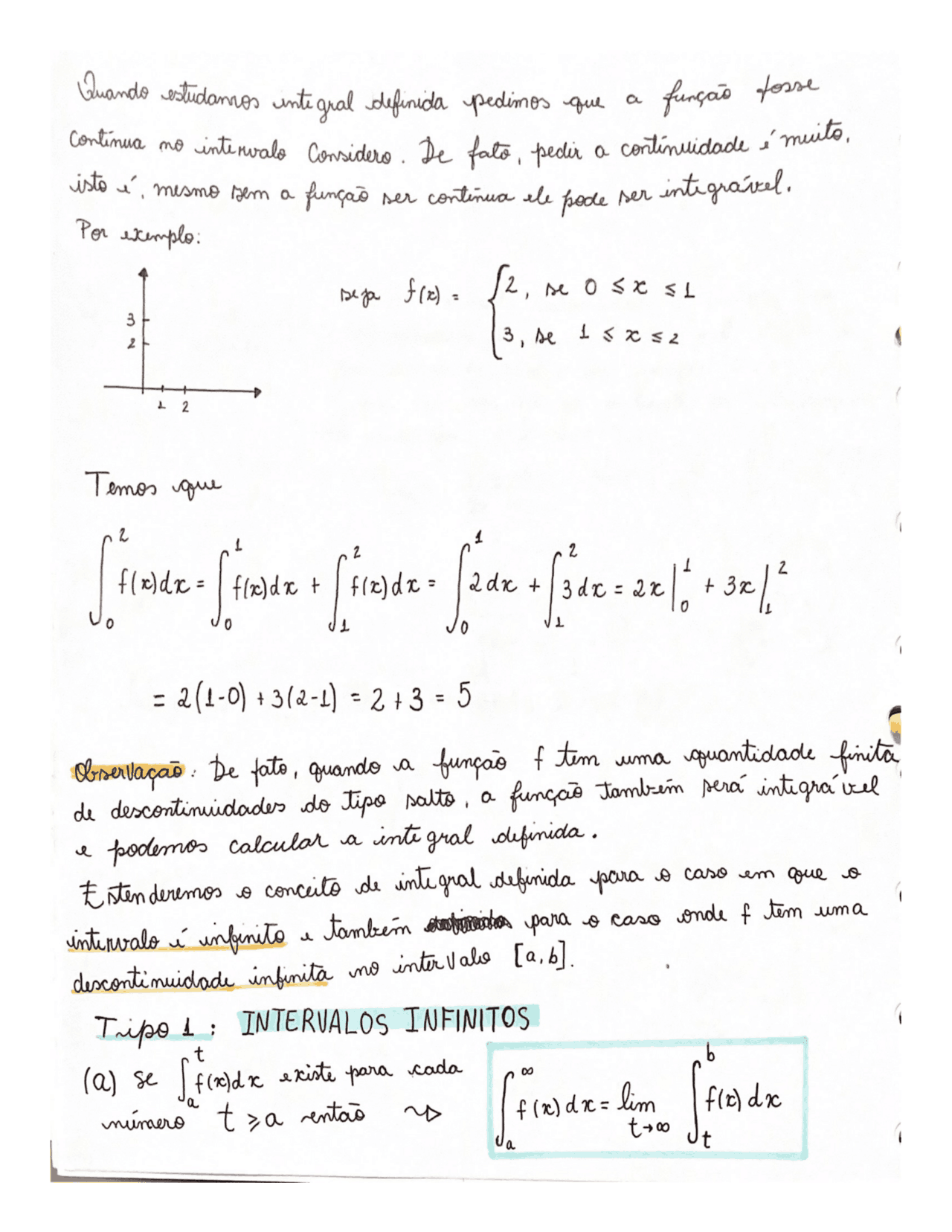 Integrais improprias | Notas de aula Cálculo Diferencial e Integral ...