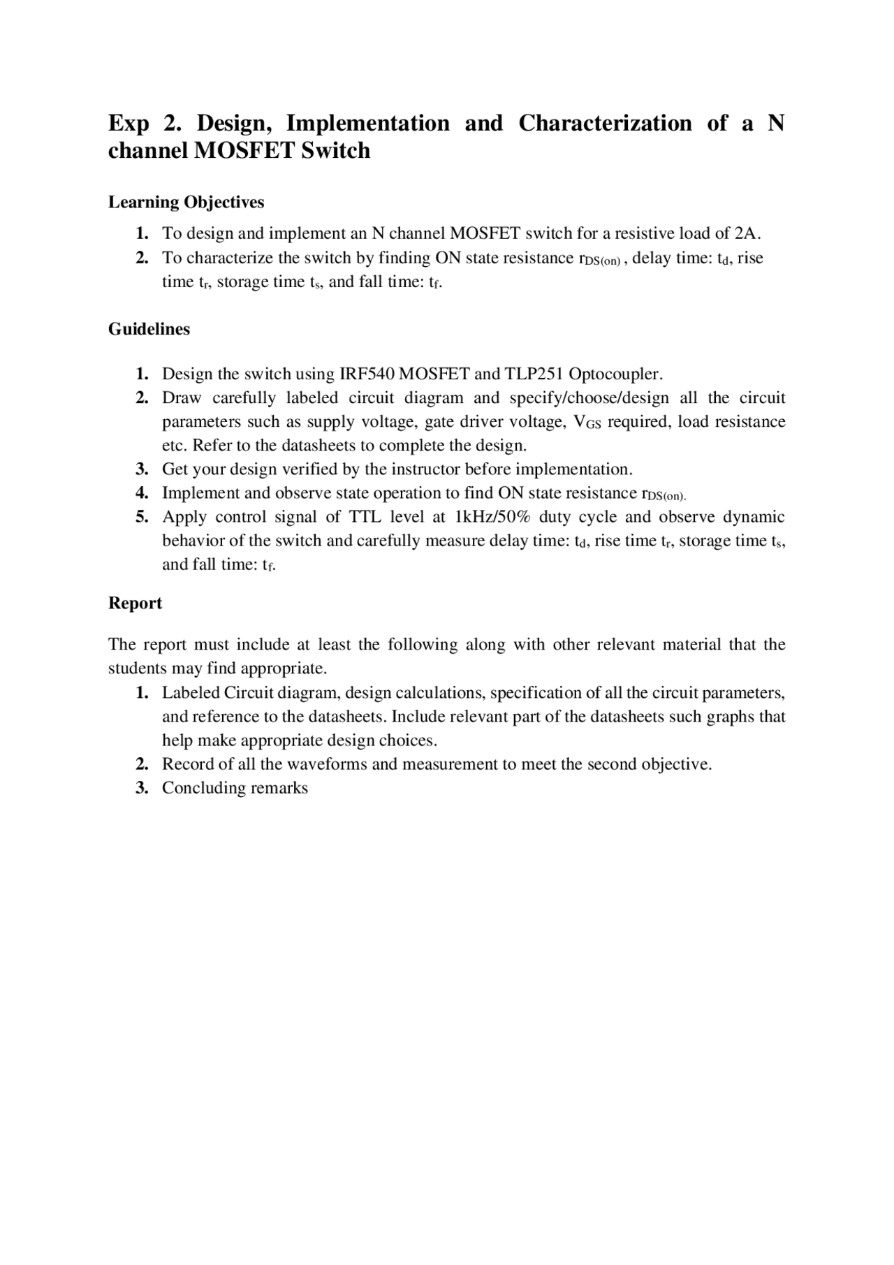 lab manual of power electronics | Schemes and Mind Maps Power Electronics | Docsity