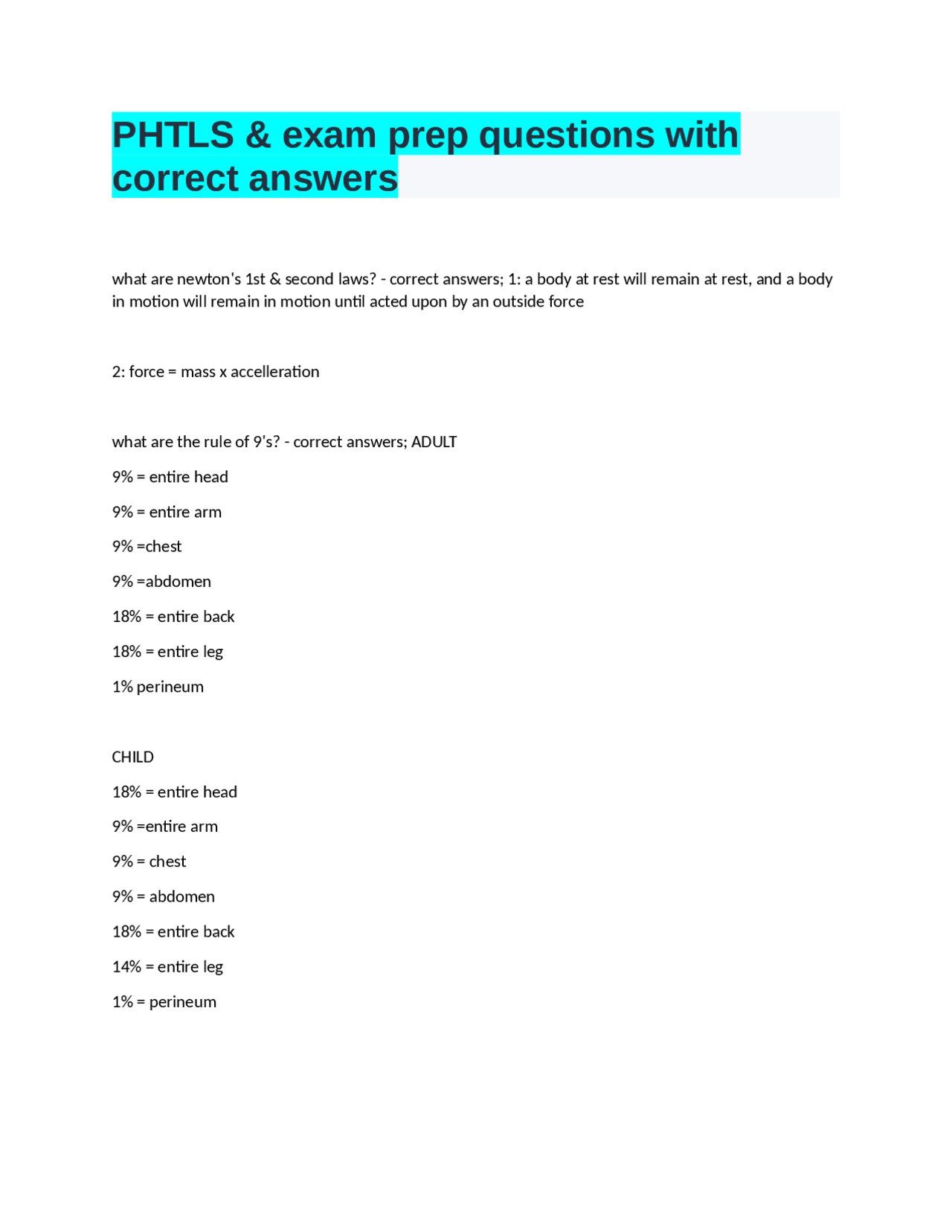 Emergency Medical Exam Prep with PHTLS & Questions on Shock, Seizures ...