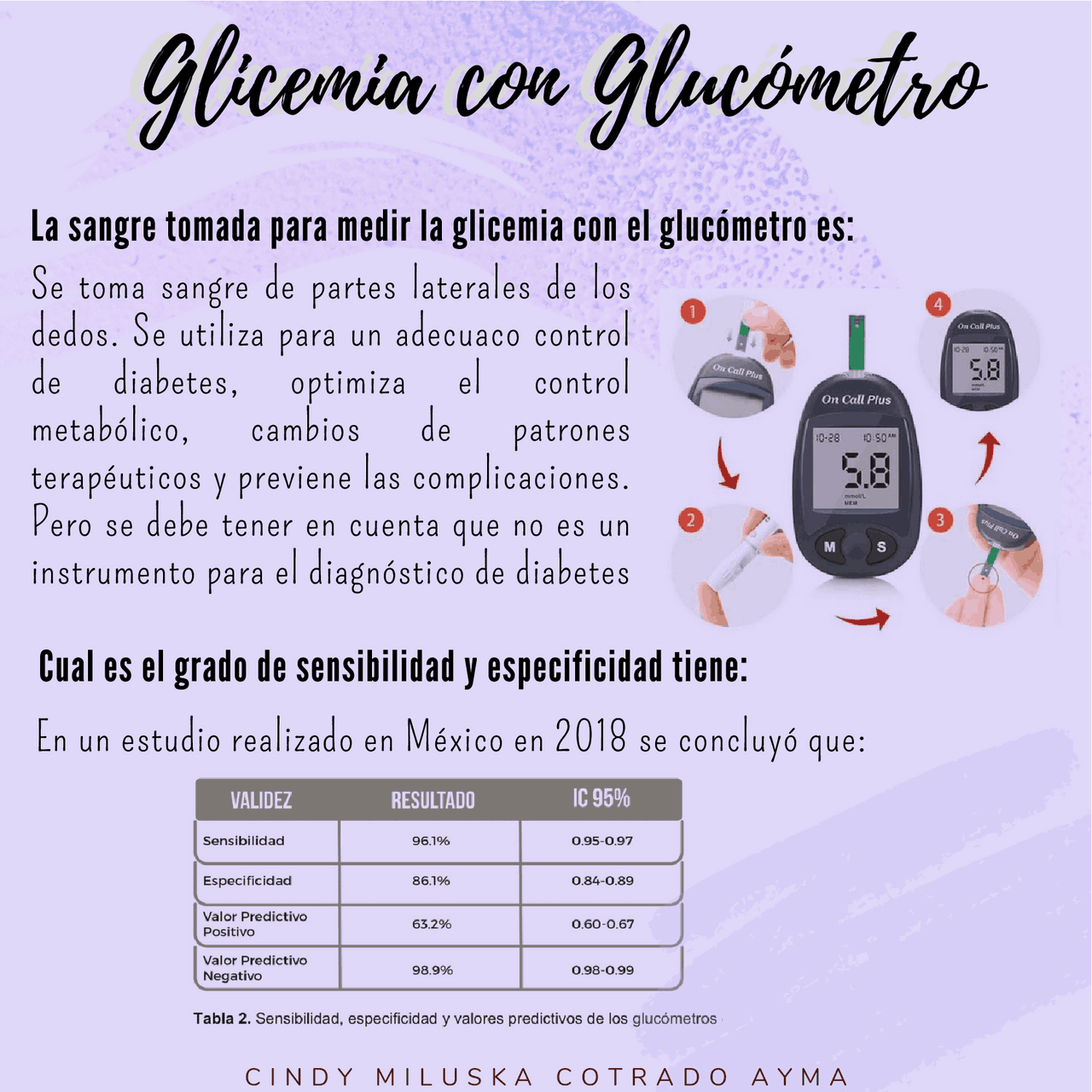 Glicemia con glucometro | Esquemas y mapas conceptuales de Endocrinología | Docsity