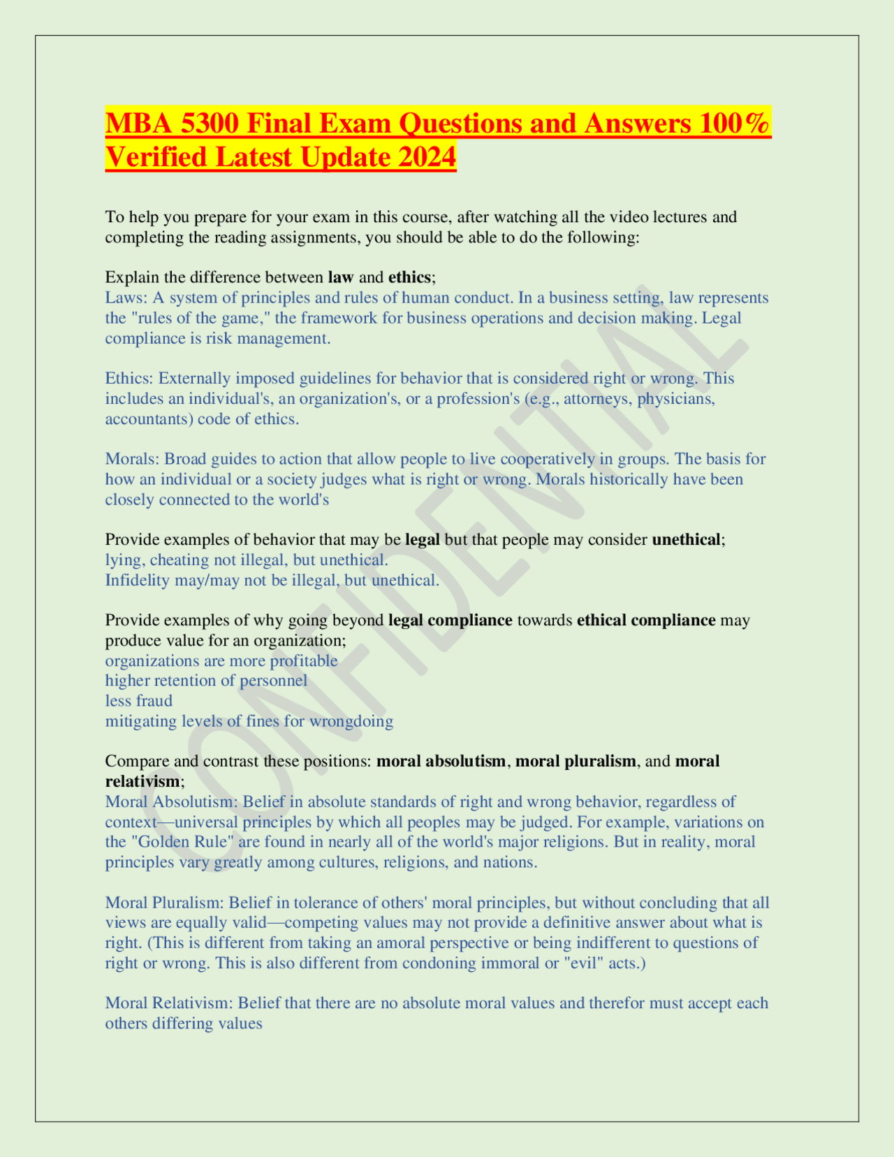 Business Ethics and Law: Understanding the Difference and Importance of ...