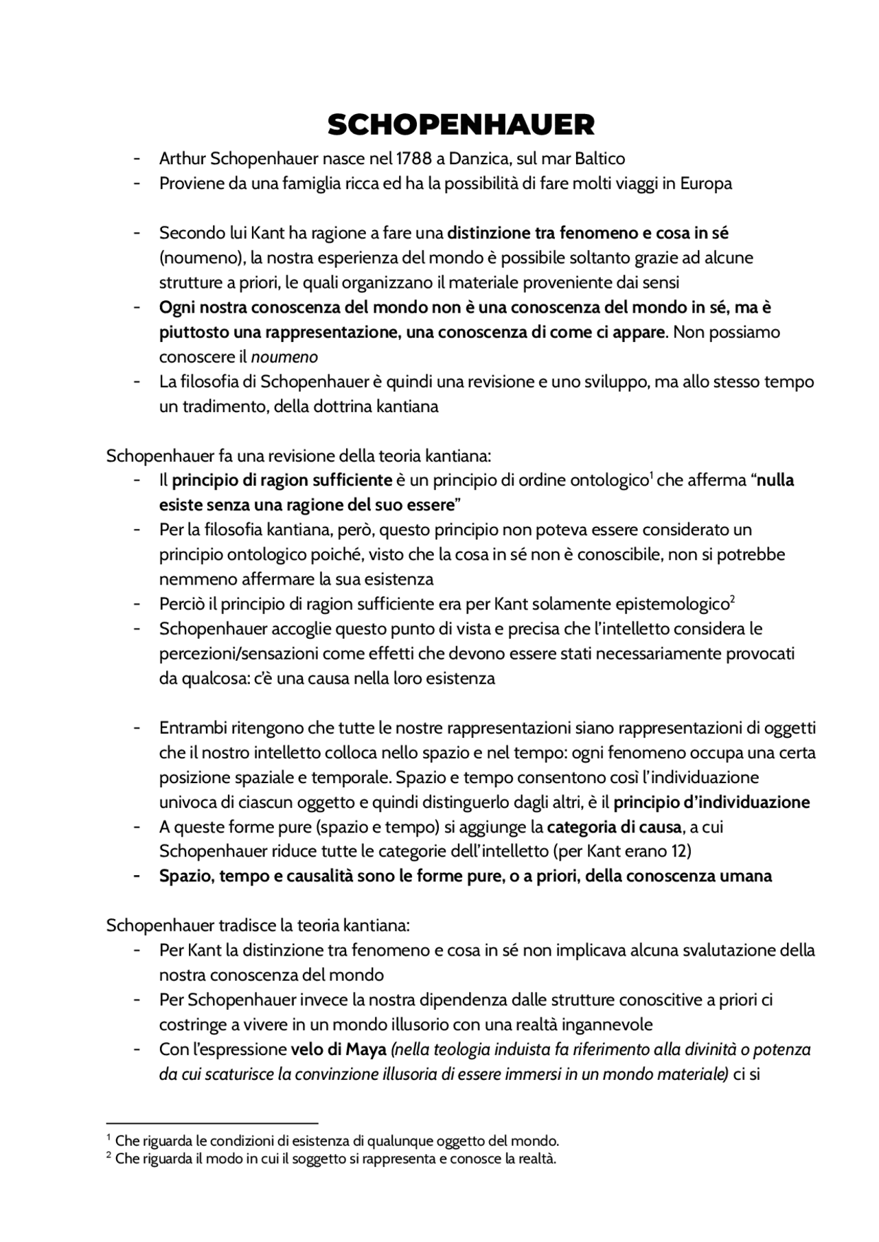 Schopenhauer: vita, differenze con Kant, volontà, pendolo, sofferenza ...