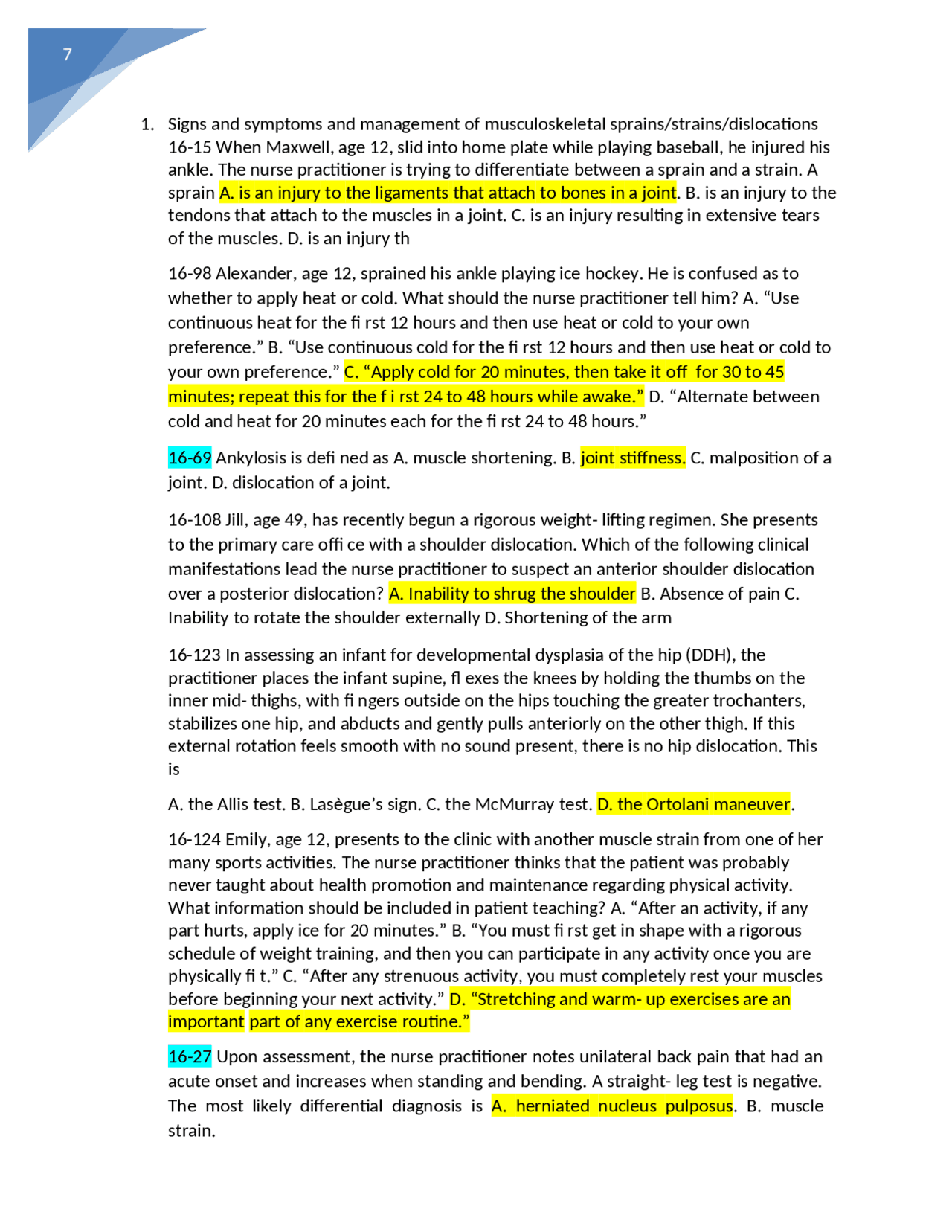 Assessing Musculoskeletal and Endocrine Disorders: A Case Study ...