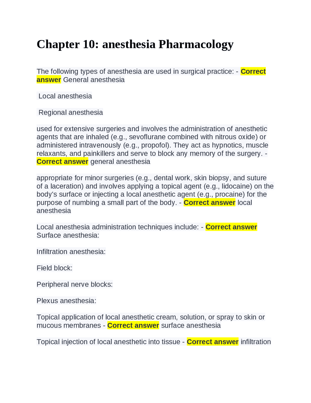 Anesthesia Pharmacology: Types and Techniques | Exams Pharmacology ...