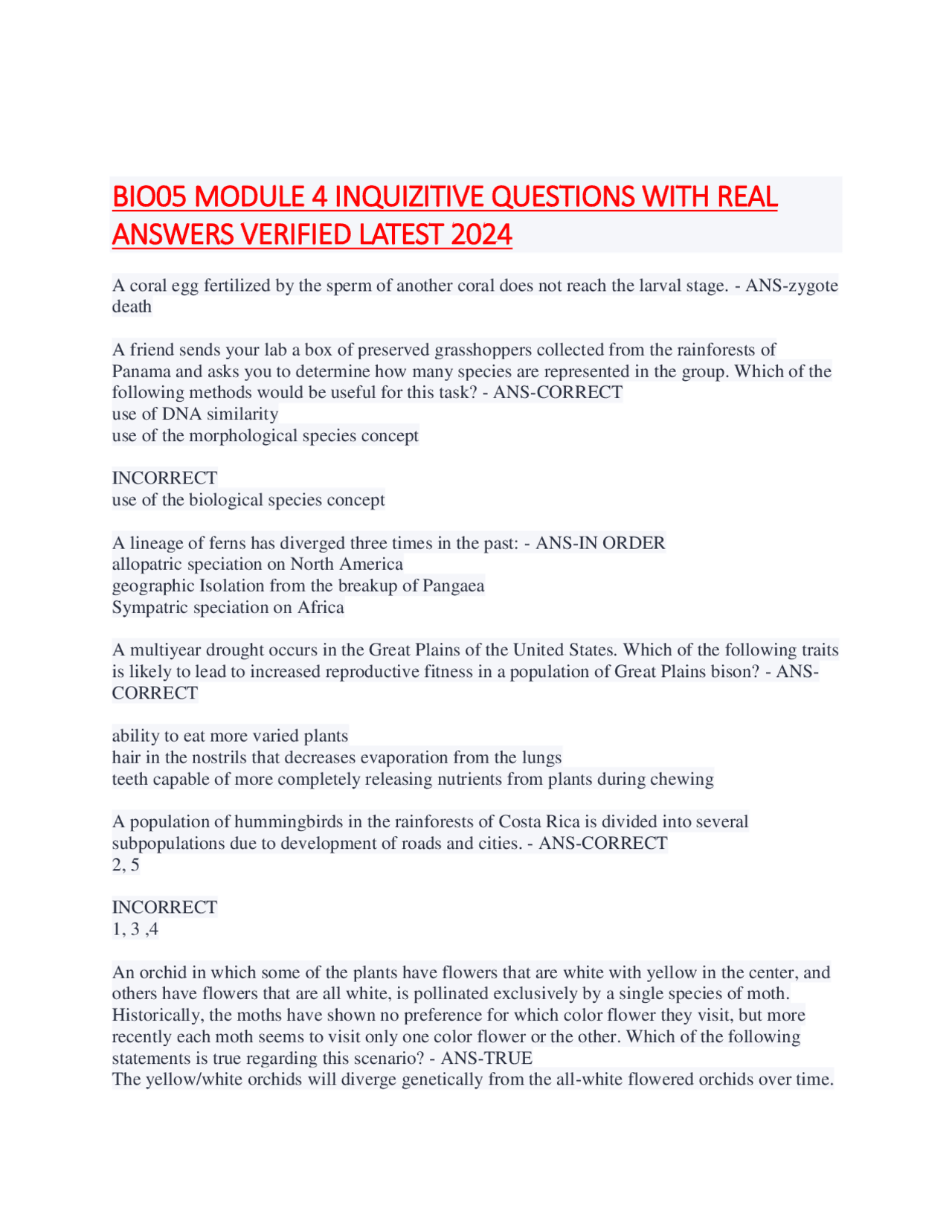 BIO05 MODULE 4 INQUIZITIVE QUESTIONS WITH REAL ANSWERS VERIFIED LATEST ...