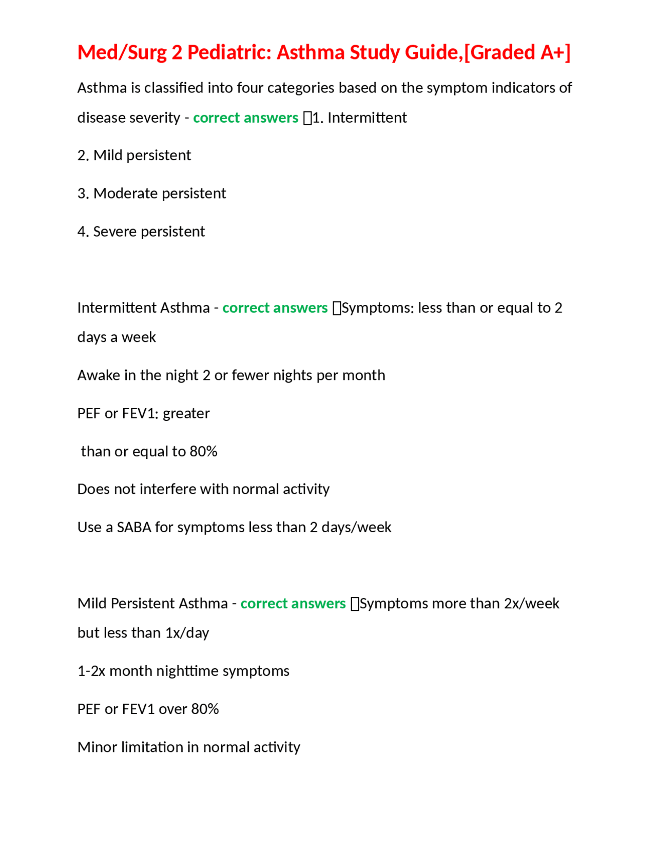 Asthma Study Guide: Symptoms, Diagnosis, and Treatment | Exams Health ...