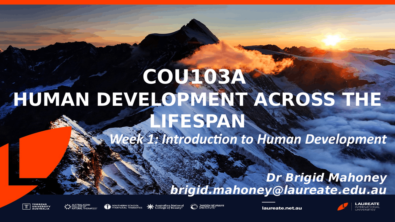 Exploring Human Development Across Lifespan: COU103 Insights | Lecture ...