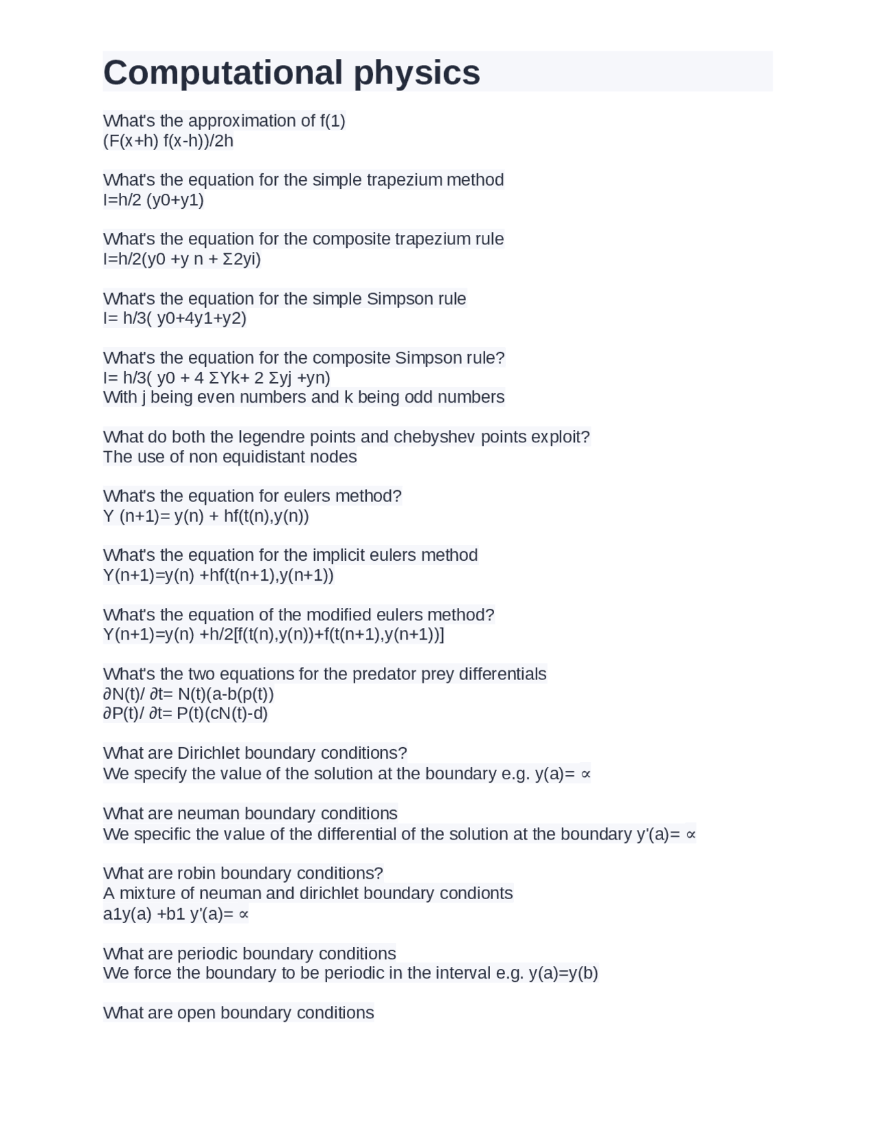 Computational Physics: Numerical Methods and Boundary Conditions | Exams Computational Physics ...