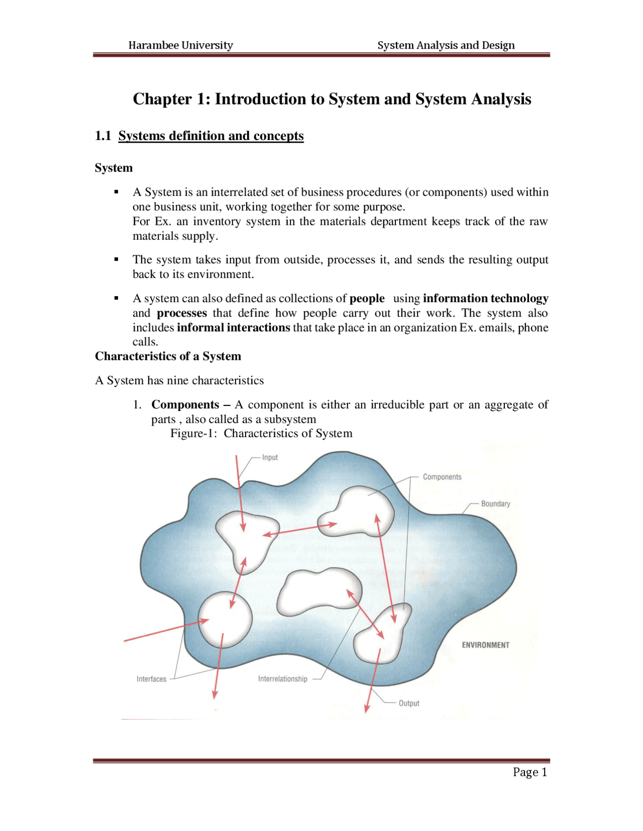 Systems definition and concepts, characteristics of system | Summaries ...