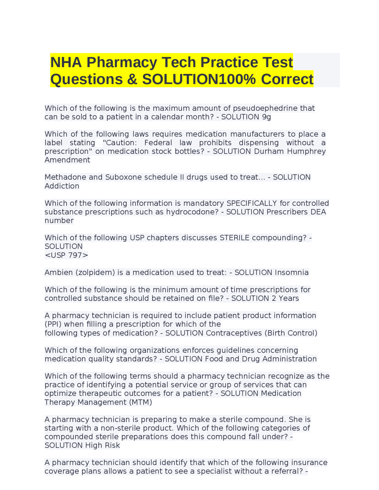 Pharmacy Technician Study Guide: Medication Laws, Prescriptions, and ...