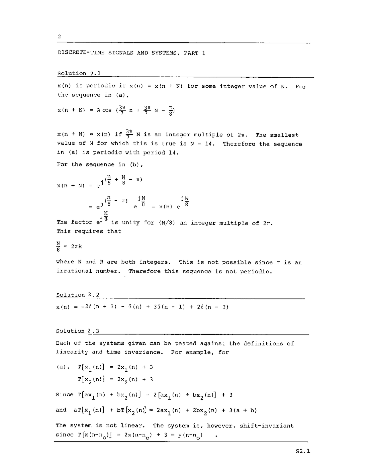 Periodicity and Linearity Analysis of Discrete-Time Signals and Systems | Summaries Technology ...