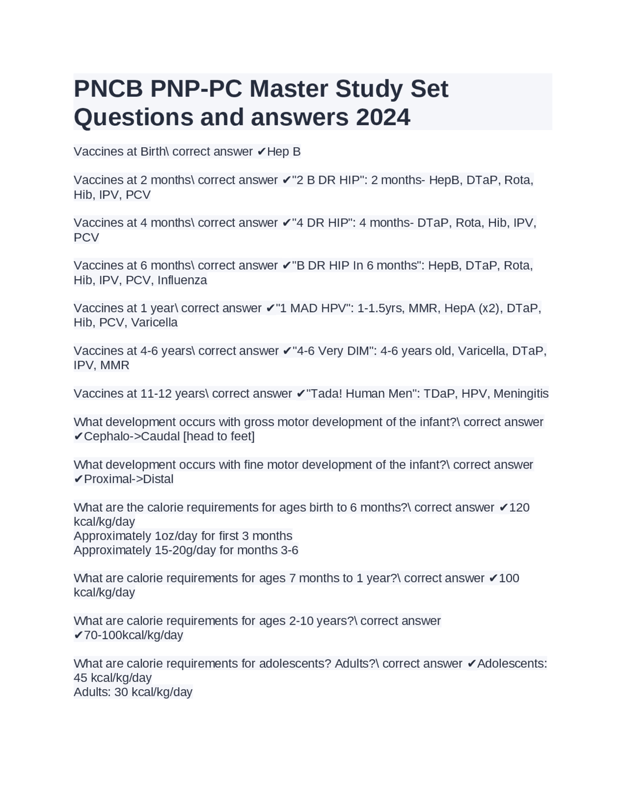 PNCB PNP-PC Master Study Set Questions and answers 2024 | Exams Nursing ...