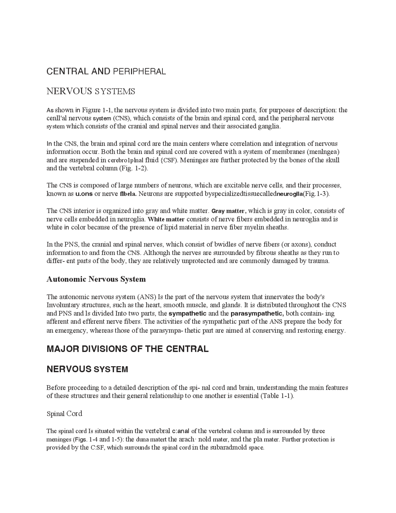 Anatomy and Function of the Central and Peripheral Nervous Systems ...