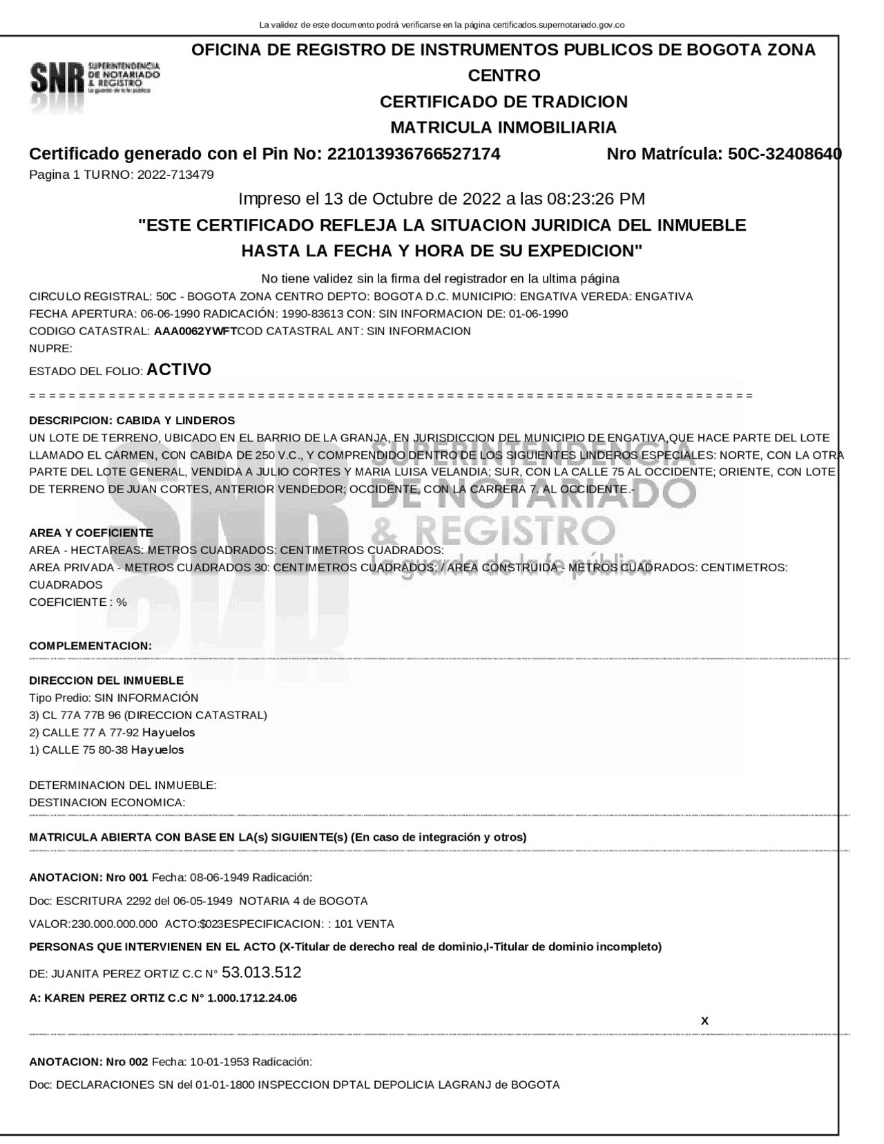 Archivo Certificado De Libertad Y Tradición Guías Proyectos