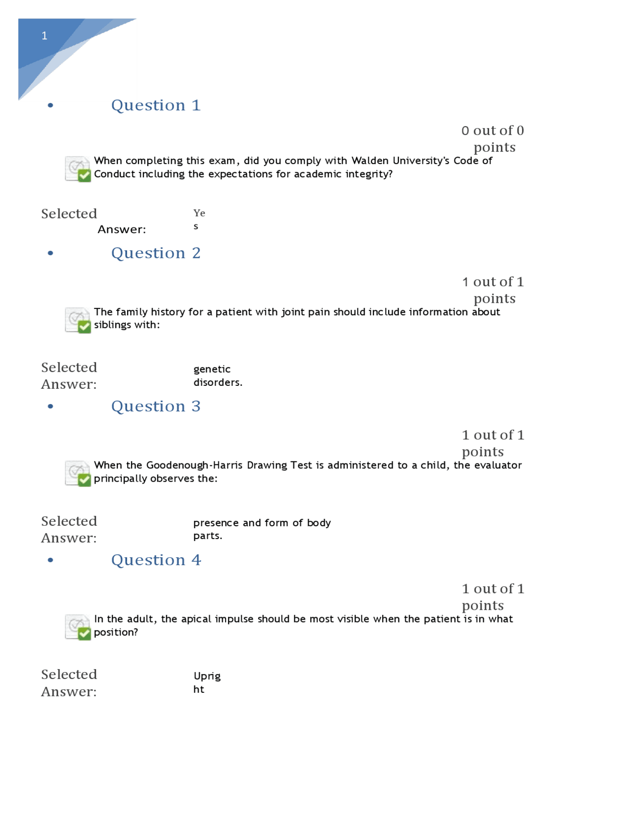 Orthopedic and Medical Examination Questions and Answers | Exercises ...