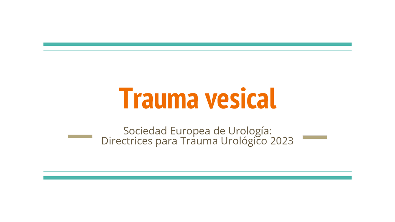Trauma Vesical: Guía Europea de Urología 2023 | Esquemas y mapas ...
