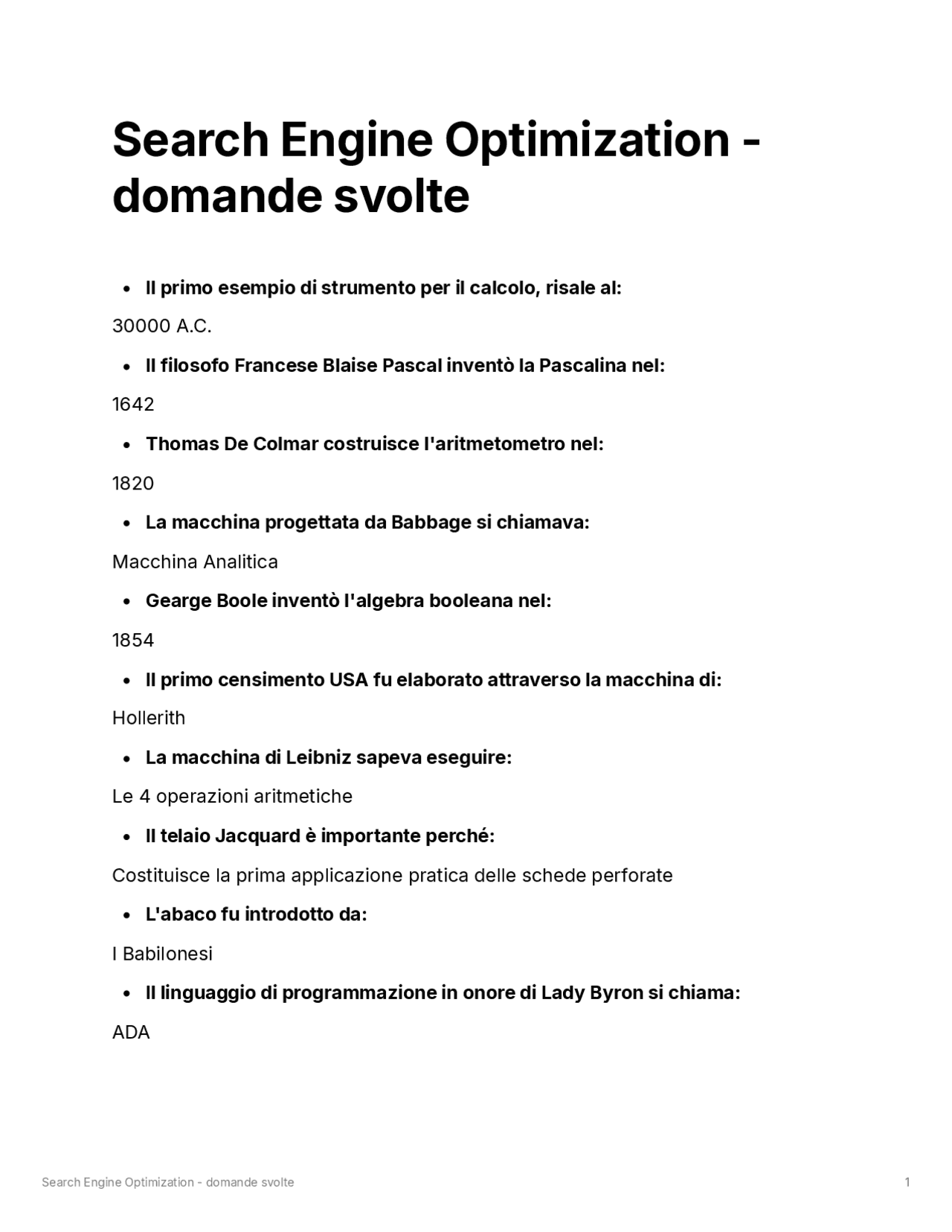 RISPOSTE TEST SEARCH ENGINE OPTIMIZATION 2024 | Prove d'esame di SEO e ...