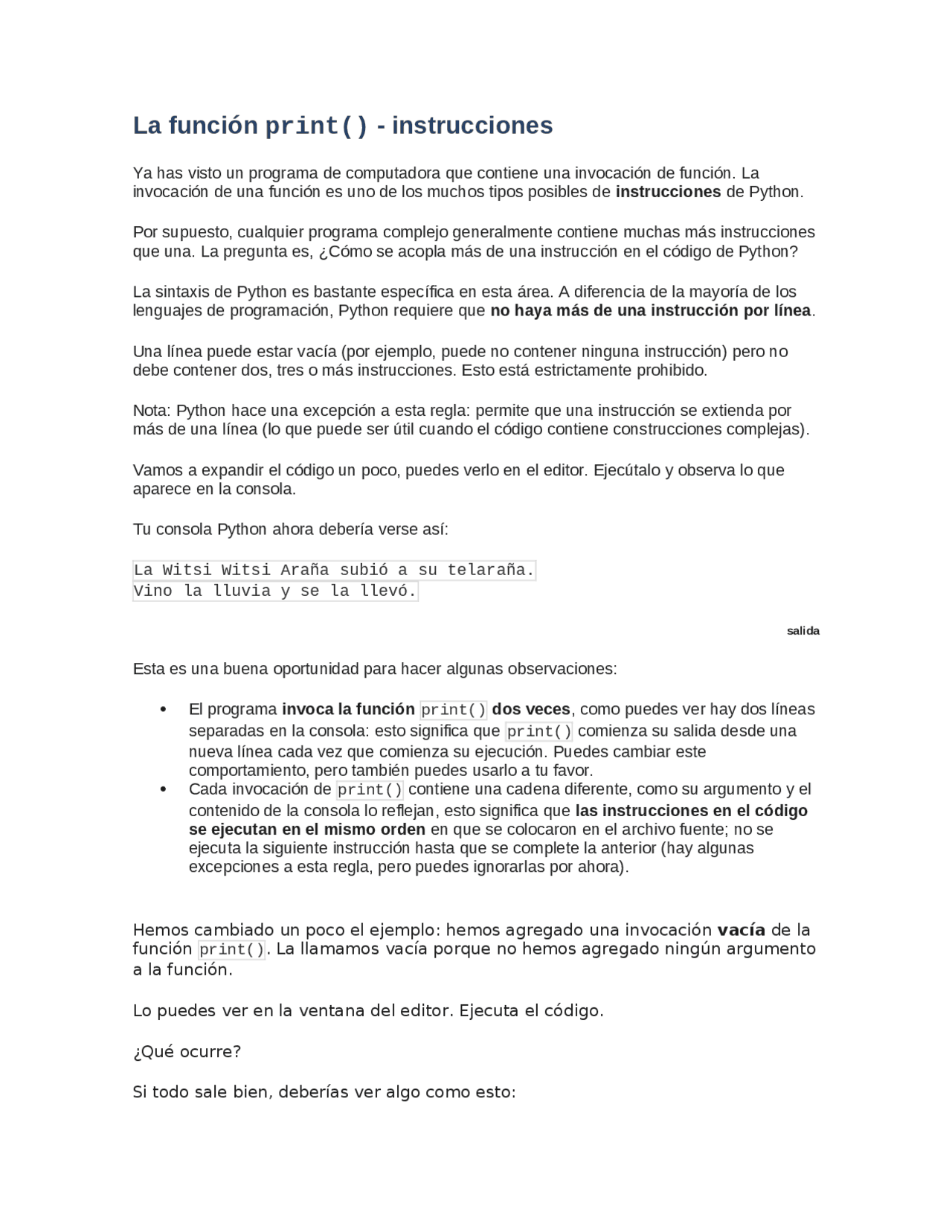 Uso de la función print() y argumentos de palabra clave en Python | Exercises Law | Docsity