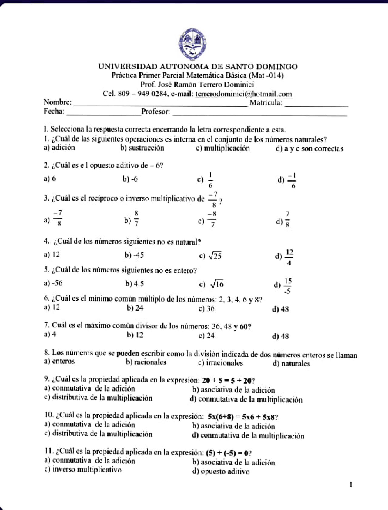 Ejercicio para practicar | Ejercicios de Cálculo | Docsity