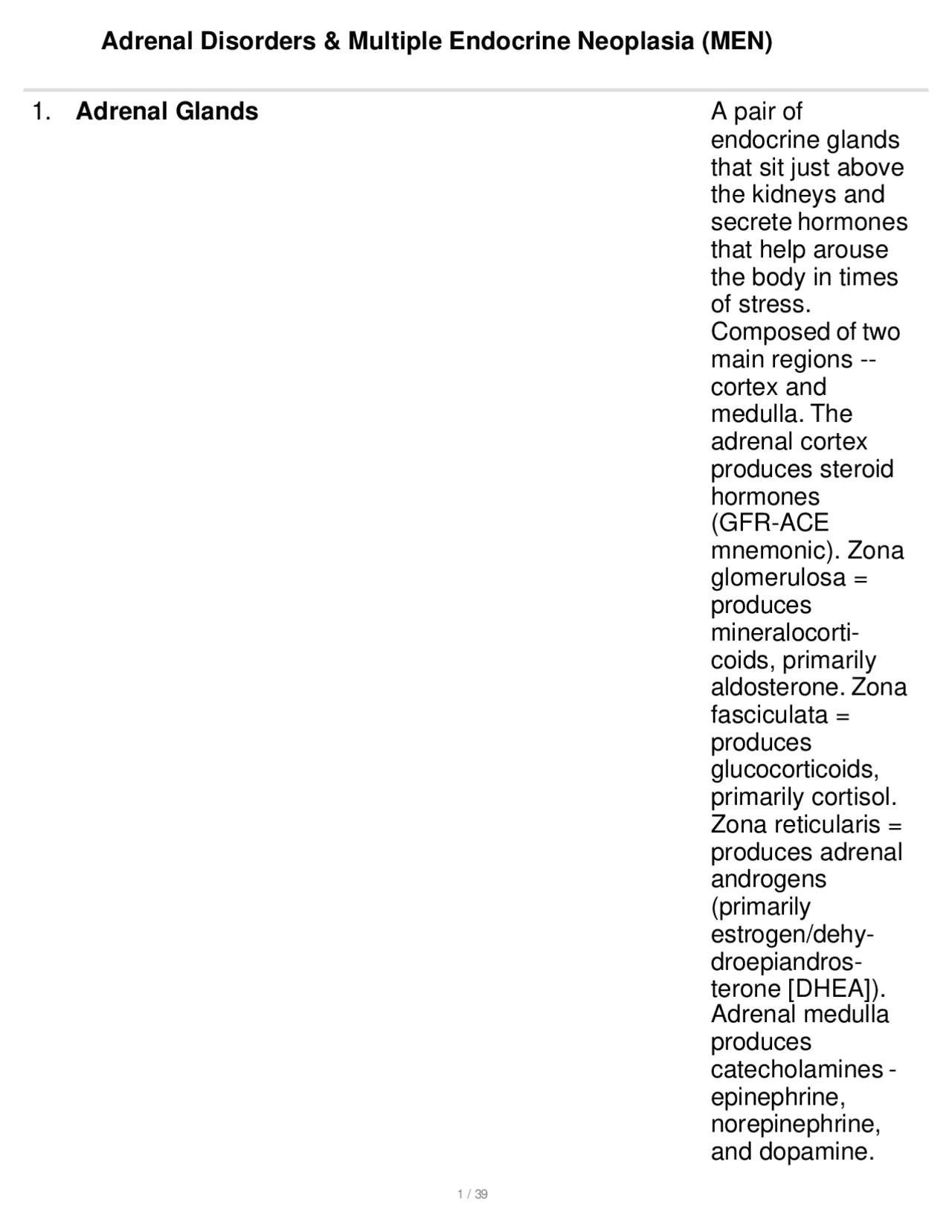Adrenal Disorders & Multiple Endocrine Neoplasia (MEN): Anatomy ...