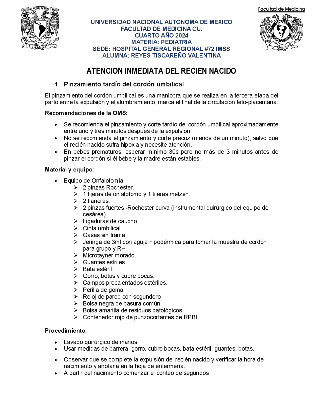 Manual de Atención Inmediata al Recién Nacido en el Área de Tococirugia ...