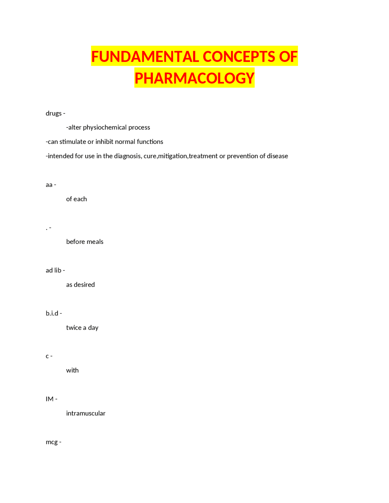 Pharmacology Basics: Drug Admin, Chemical Structures, & Action ...